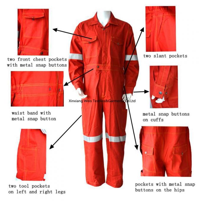 High Quality Full Cotton Red Fire Retardant Coveralls / FR Safety ...