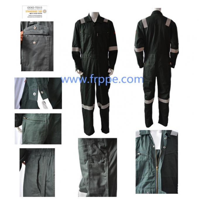 Oil Gas Lightweight Fr Coveralls / Industrial Workwear Cotton Fr Rated ...